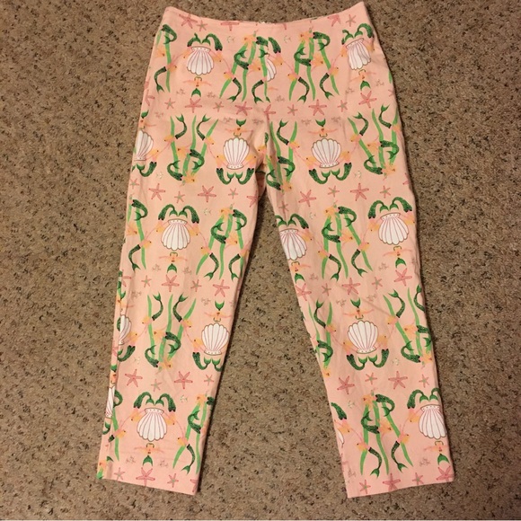 Vintage | Pants & Jumpsuits | Vintage Mermaid Seashell Print Fitted ...
